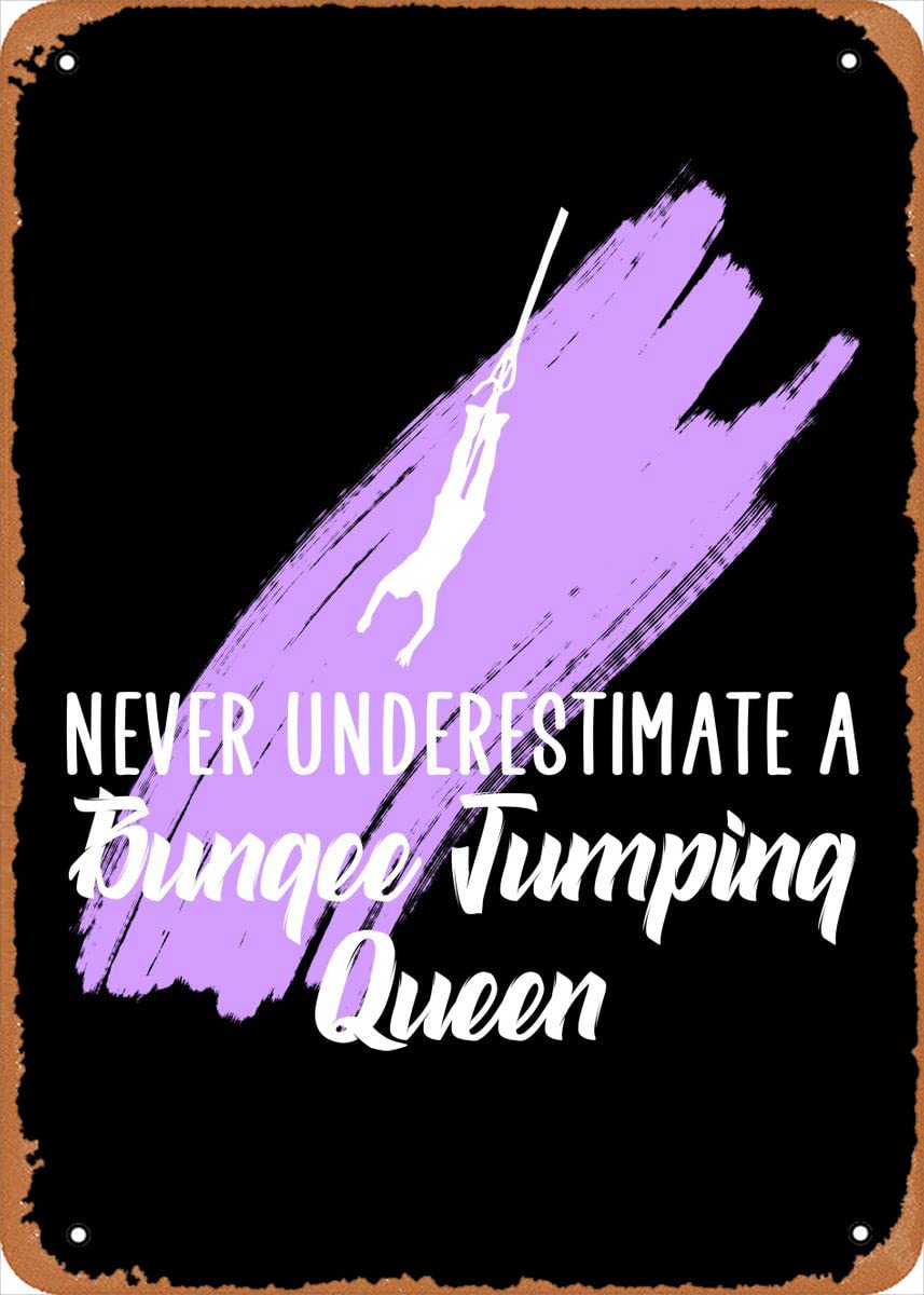 Bungee Jumping a bungee jumping queen Poster Retro Vintage Aluminium ...