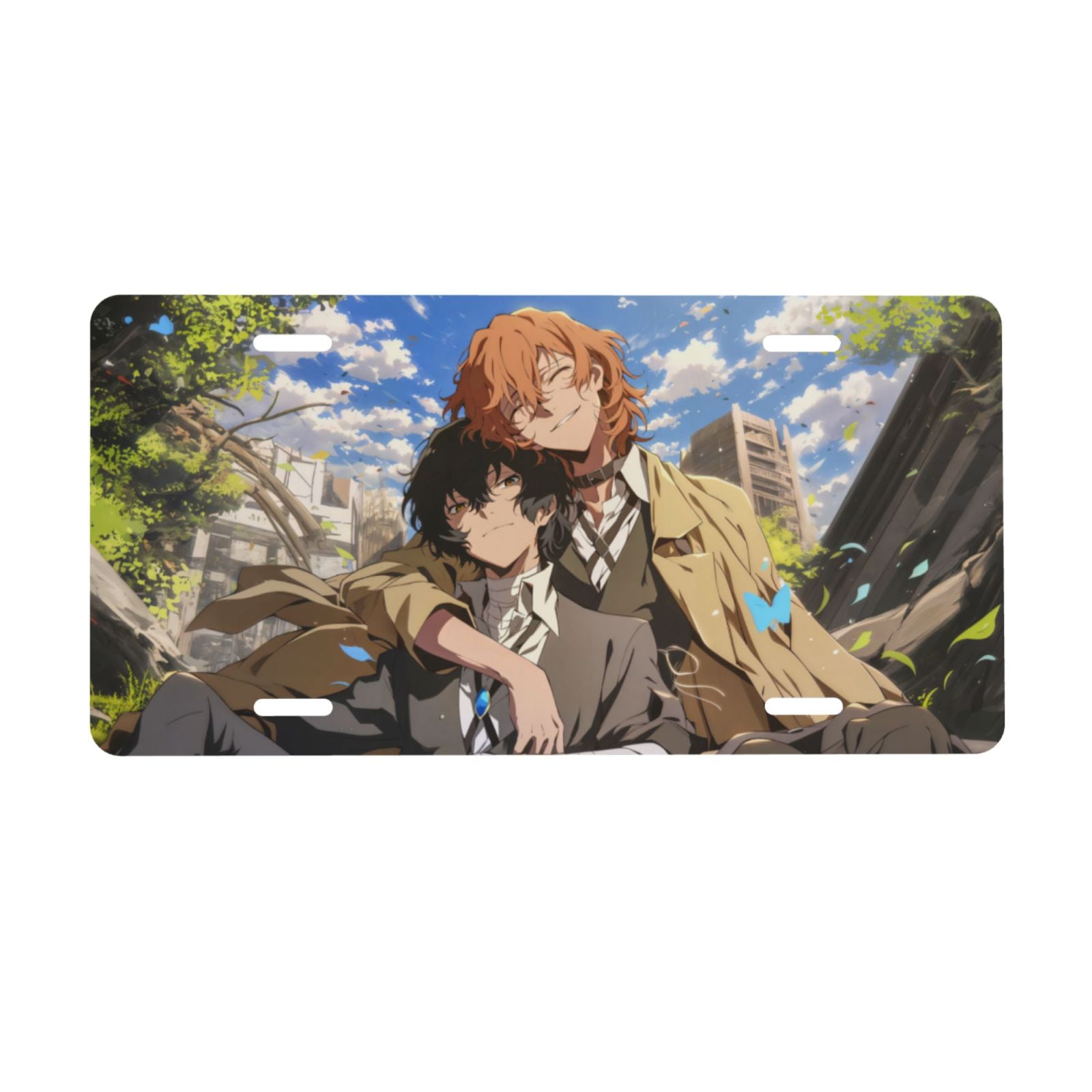 Bungo Stray Dogs Dazai Osamu Chuya Nakahara License Plate, Car Front ...