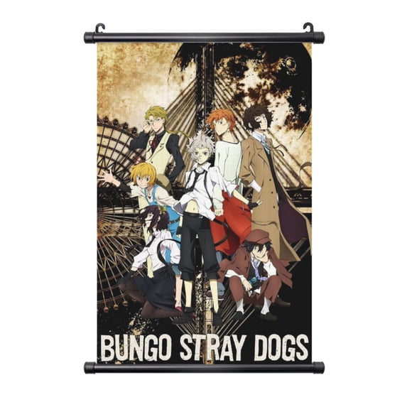 Bungo Stray Dogs Poster Black Plastic Shaft Hanging Poster Decor Canvas ...