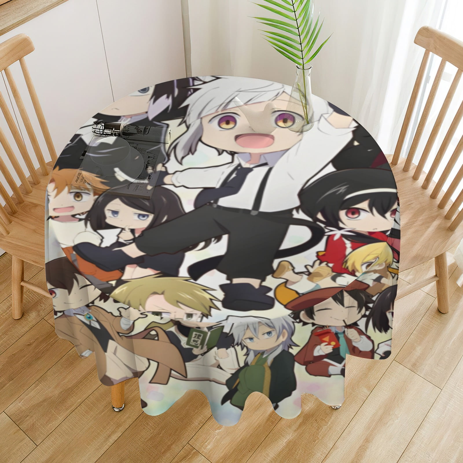 Bungou Stray Dogs Wan square tablecloth has an iconic print, fits most tables, and is easy to ...