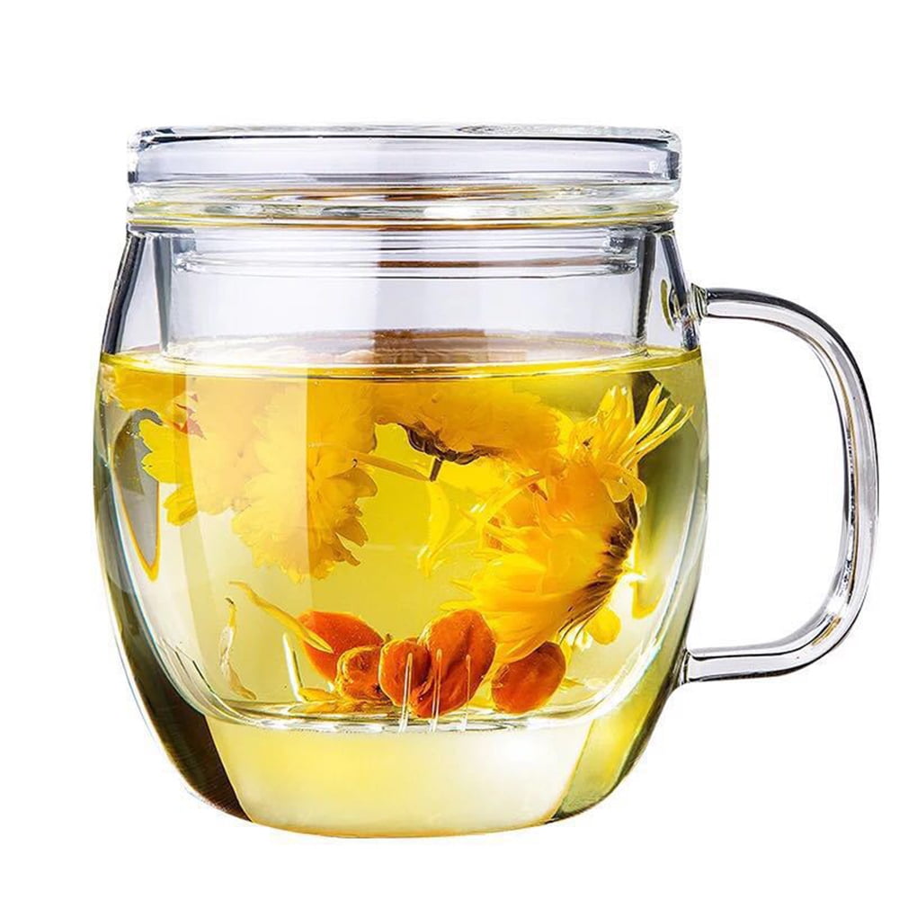 Bunhut, 17oz Tea Cup Set with Glass Infuser and Lid, Borosilicate for ...