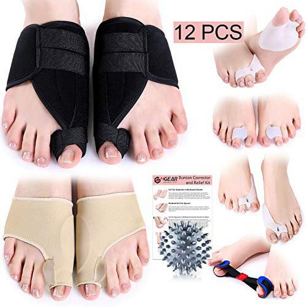 Bunion Corrector & Relief Kit-12 PCs-Adjustable Bunion Splints, Bunion ...