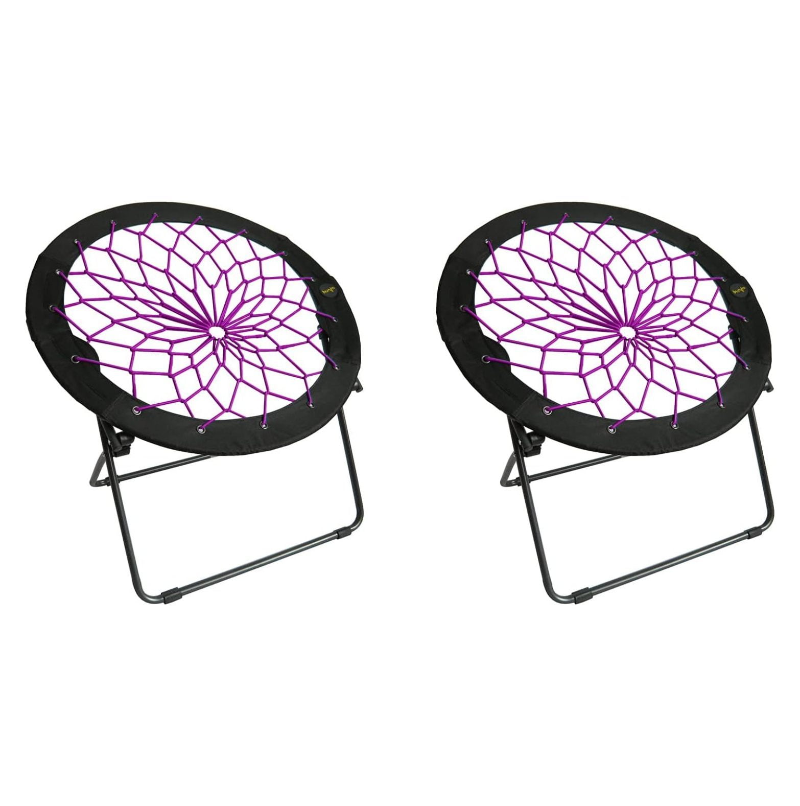 Bunjo Folding Chair, Portable Bungee Dish Chair (2-Pack) - Plum - Ideal ...