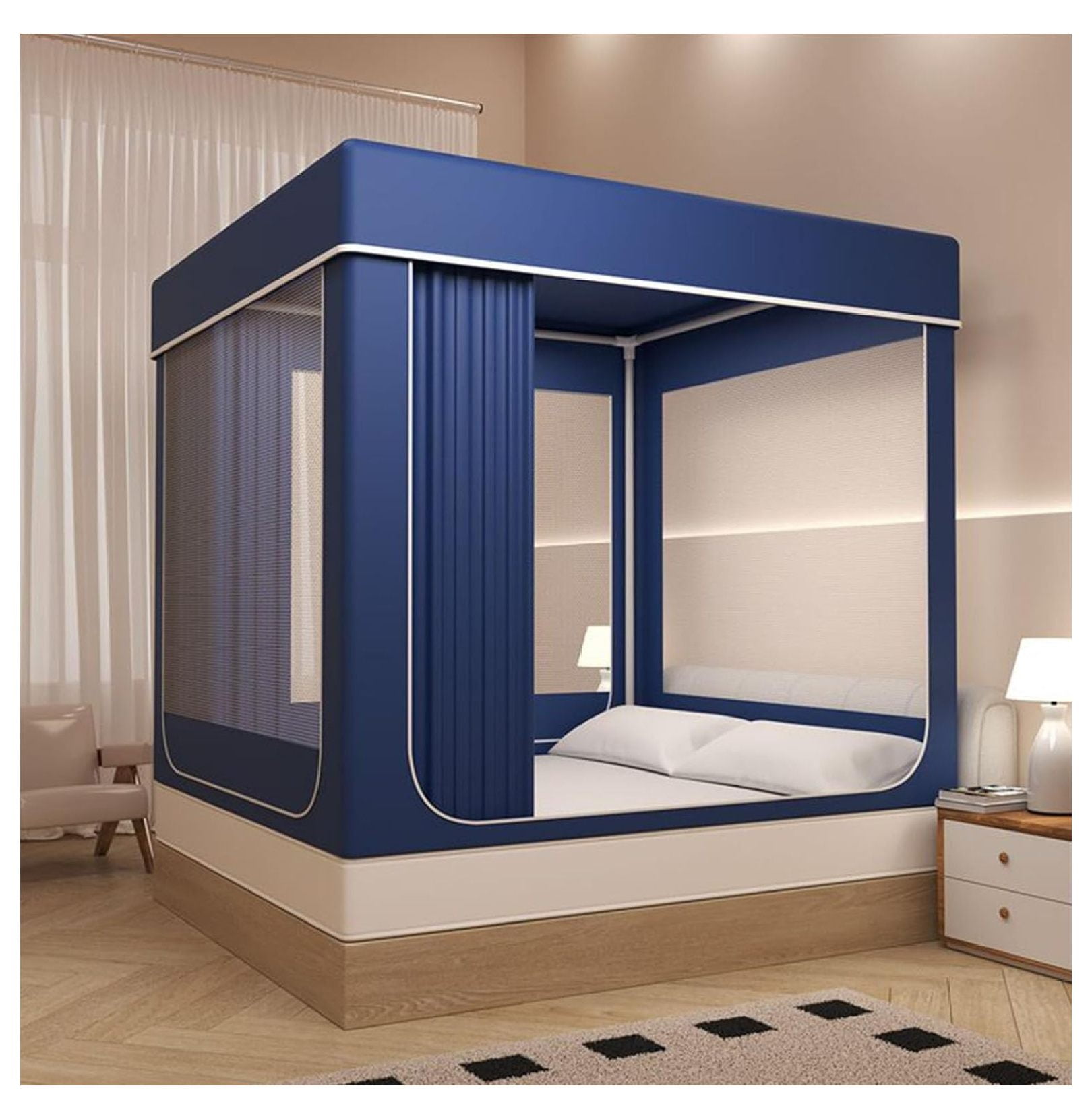 Bunk Bed Canopy Tent, Full Size Breathable Indoor Sleeping Dream Tent ...