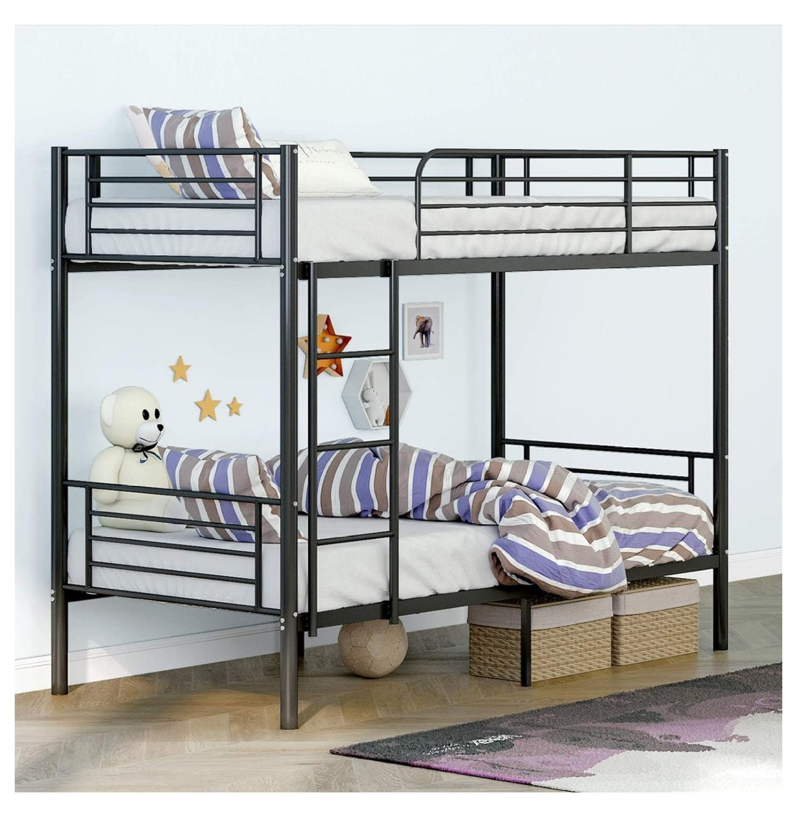 Bunk Bed Over , Heavy Duty Size Metal Bunk Bed Frame with Guardrail ...