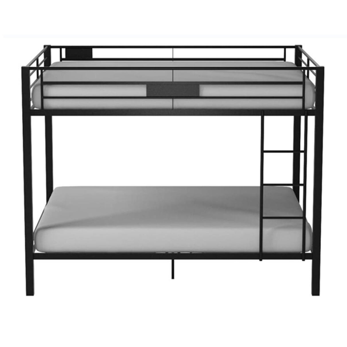 Bunk Bed, Queen Over Full Bunk Bed, Contemporary Style Metal Bunk Bed ...