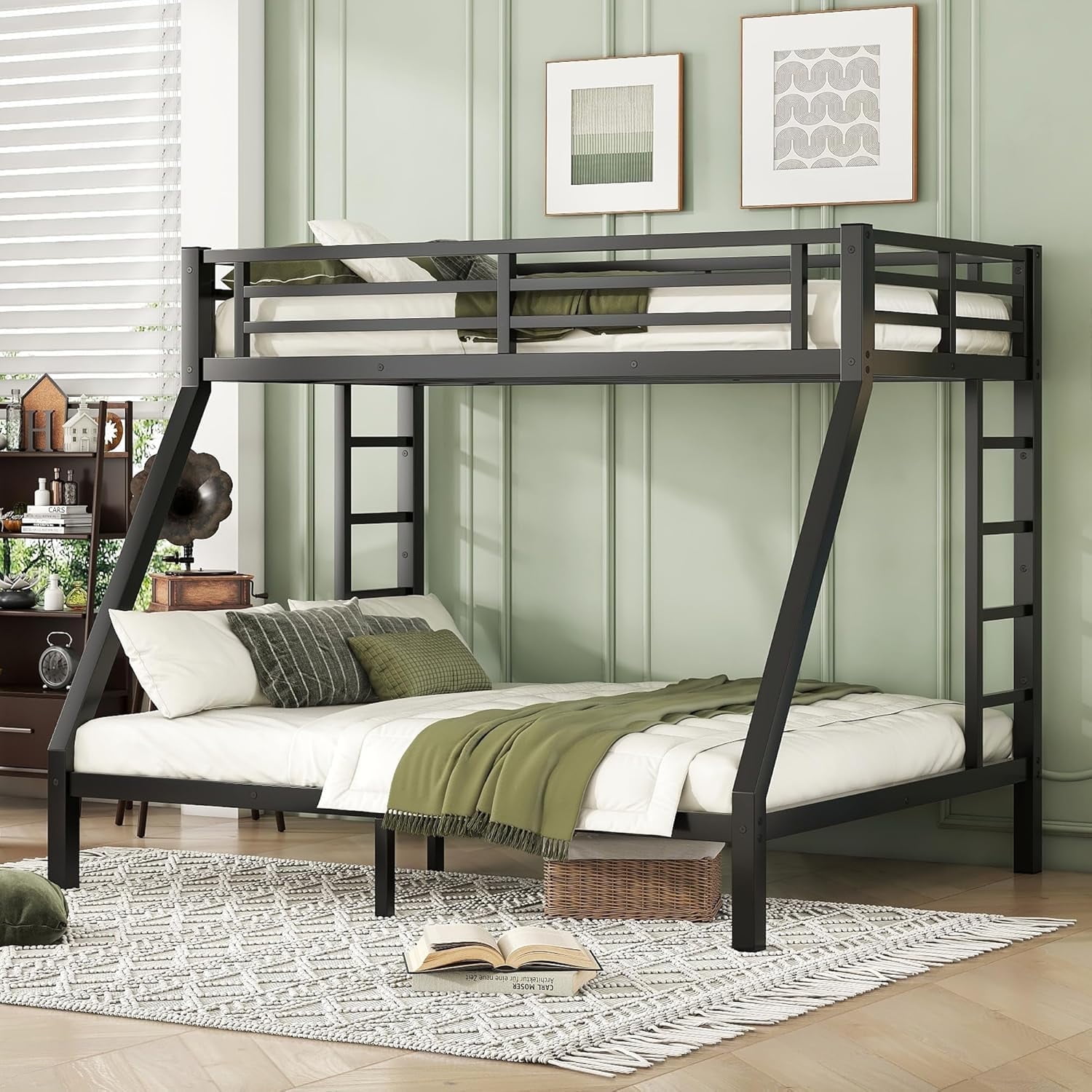 Twin Over Queen Bunk Bed in Bunk Beds - Walmart.com