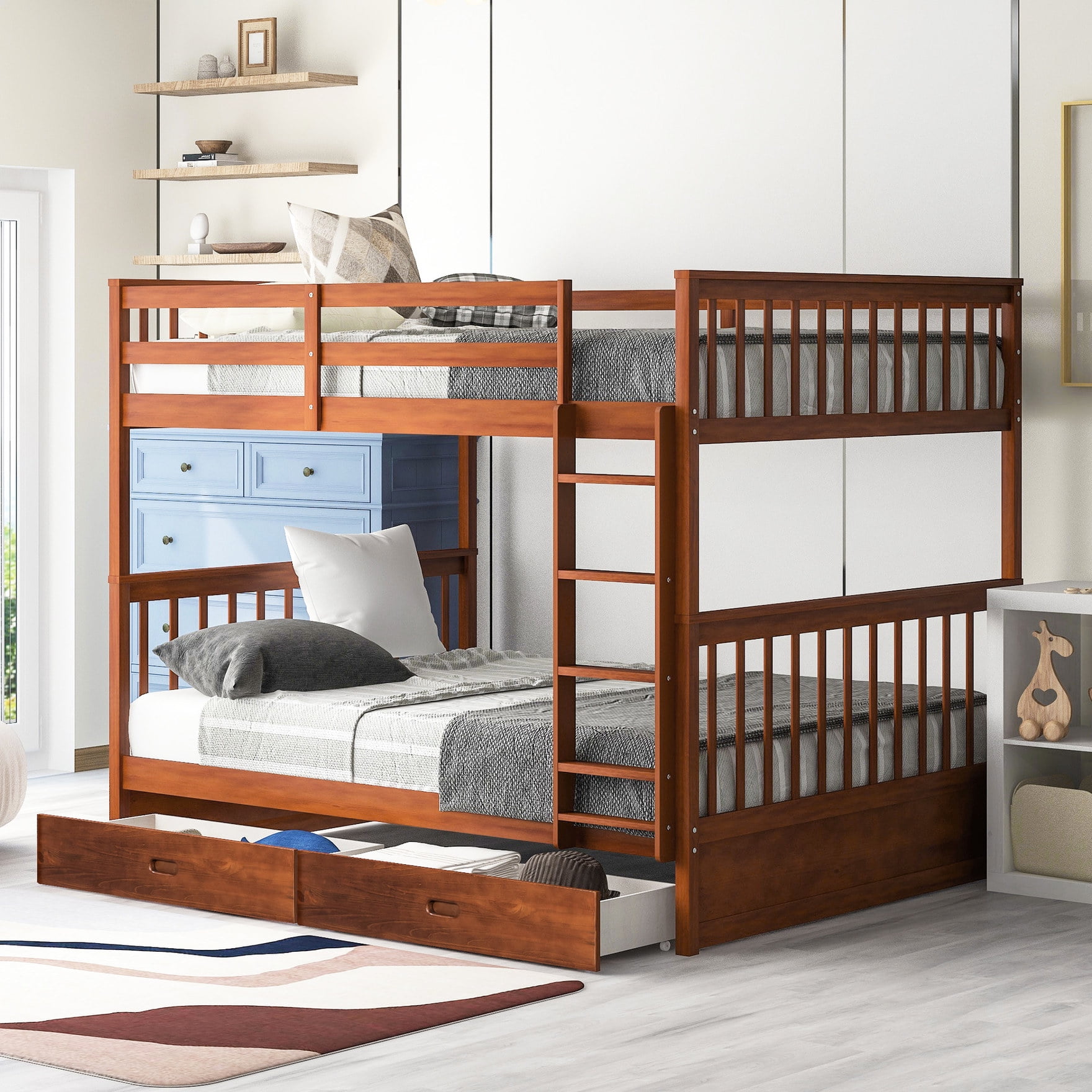 Bunk Bed for Sleepover Fun / Solid Wood Material, Two Full Beds, Easy ...
