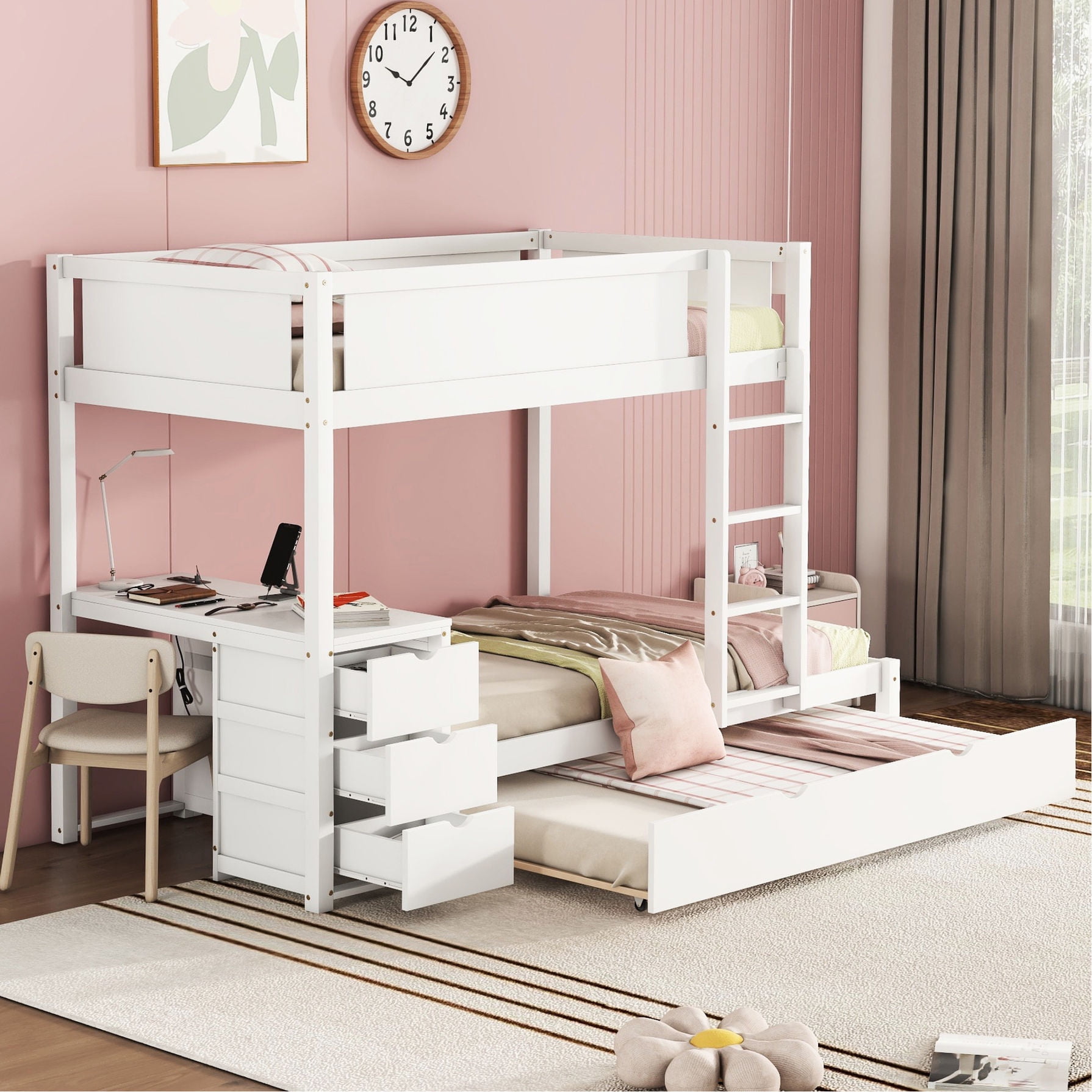 Bunk Bed with Desk and Hidden Storage Compartments | Keeps Room Neat ...