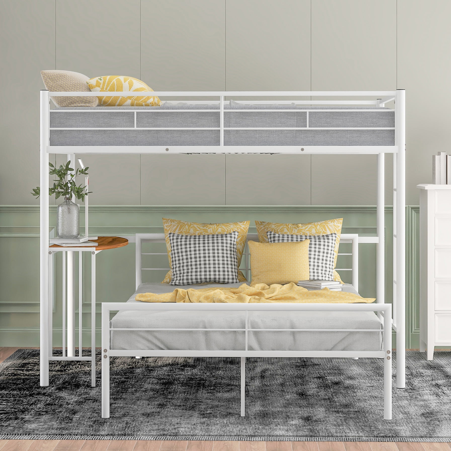 Bunk Bed with Integrated Desk | Twin and Full Sizes | Compact for Small ...