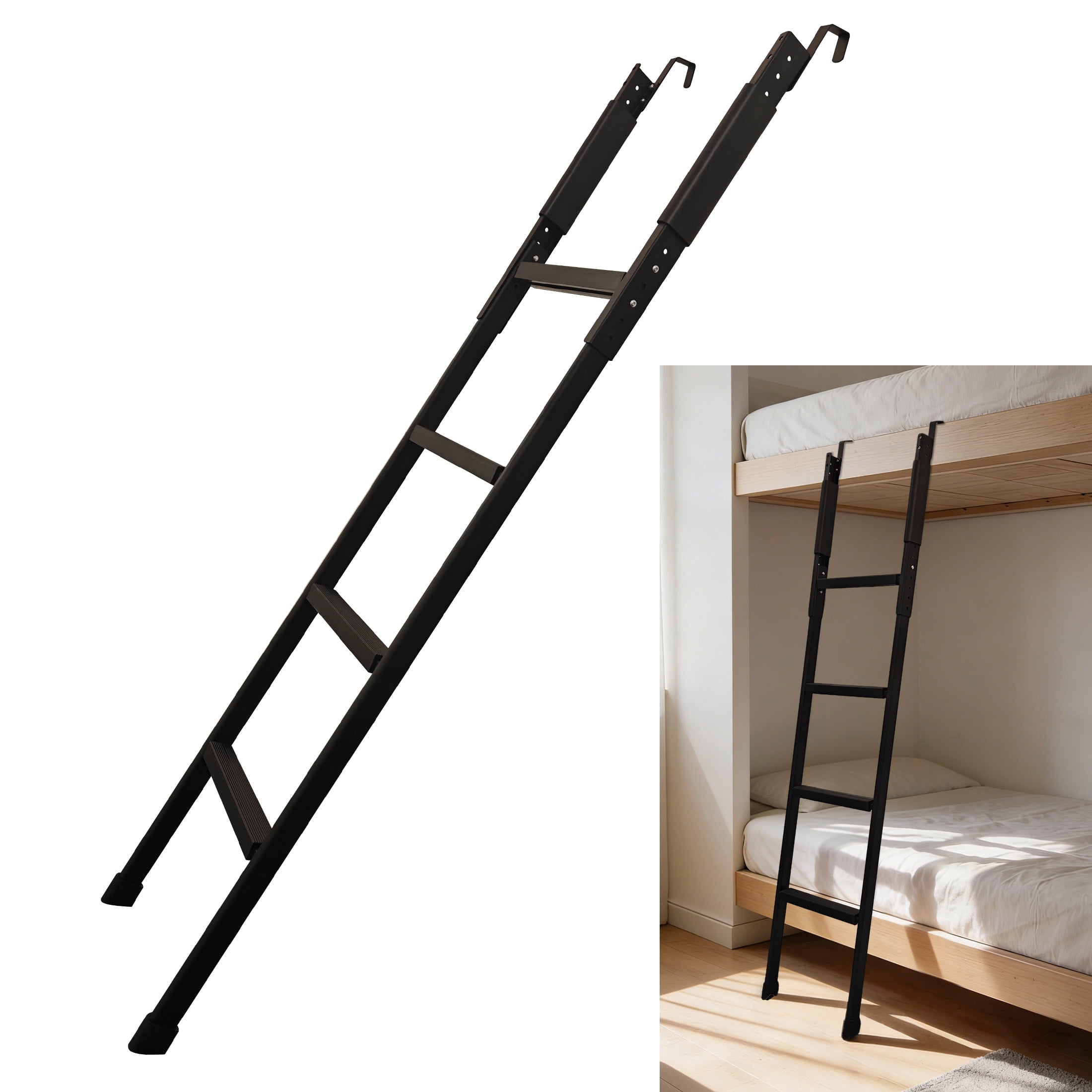 FENHRTVM RV Bunk Ladder 4 Anti-Slip Rubber Steps,68.8Inch Adjustable ...