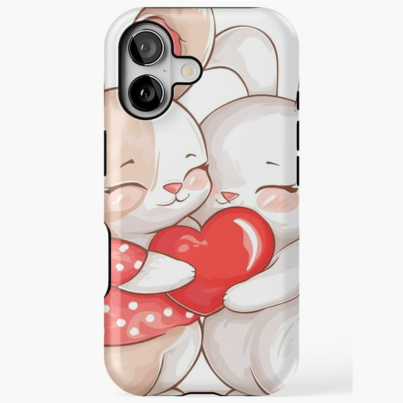 Bunnies Couple Love Forever Design iPhone Case 17 to 11 Pro Max ...