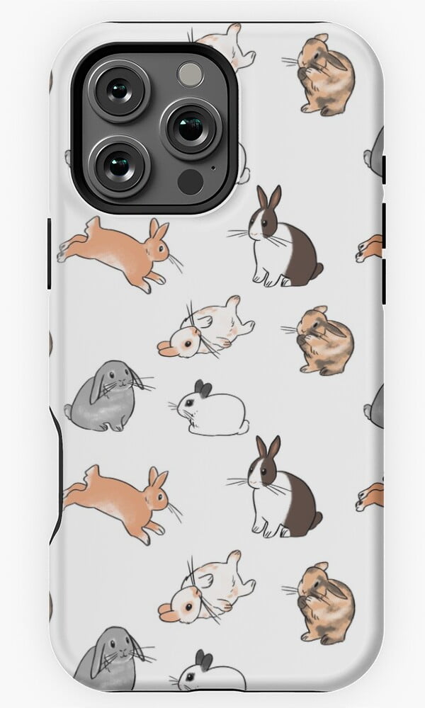 Bunnies Cute Animal Art Phone Case Compatible with iPhone 11 to 16 Pro ...