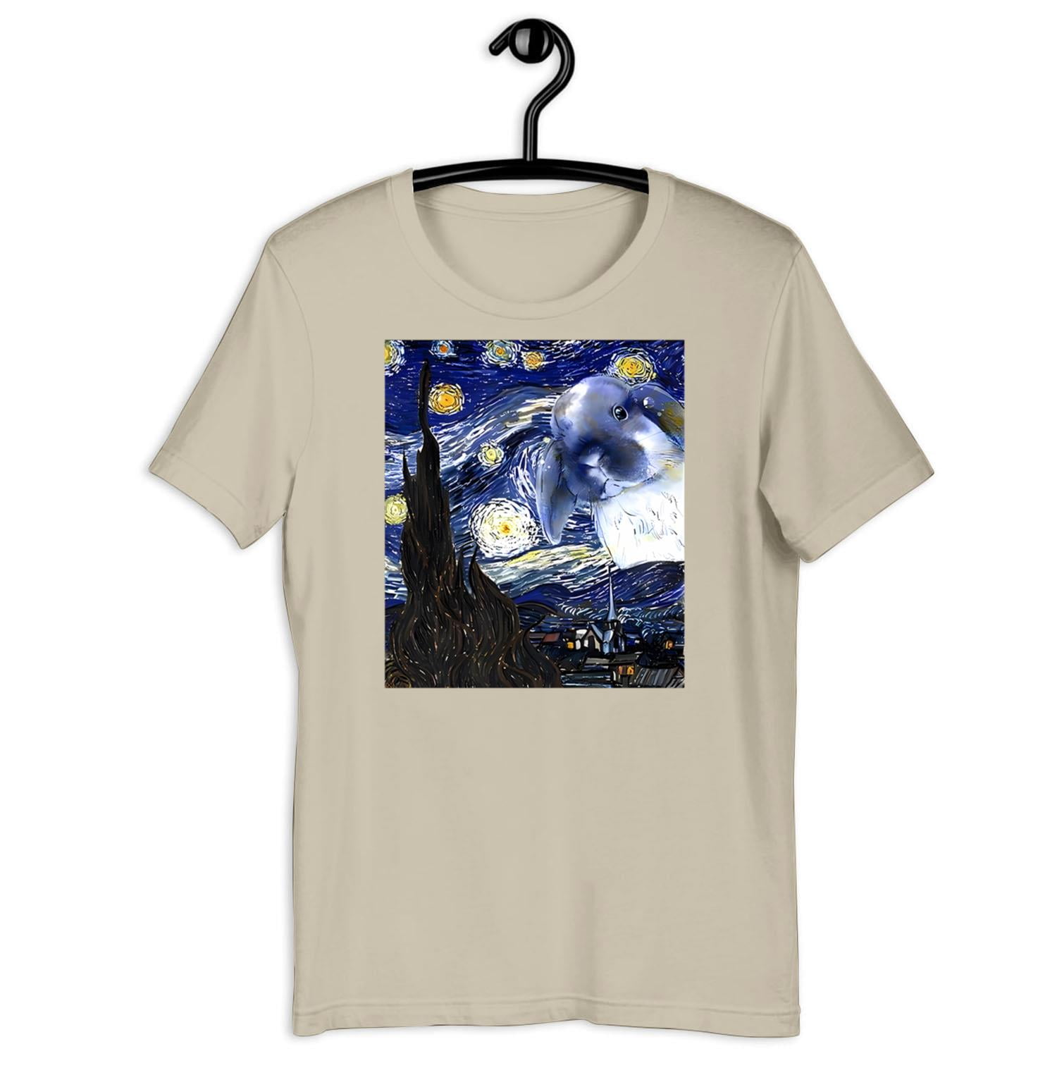Bunnies Cute Rabbit Starry Night Vincent Van Gogh T-Shirt, Bunnies ...