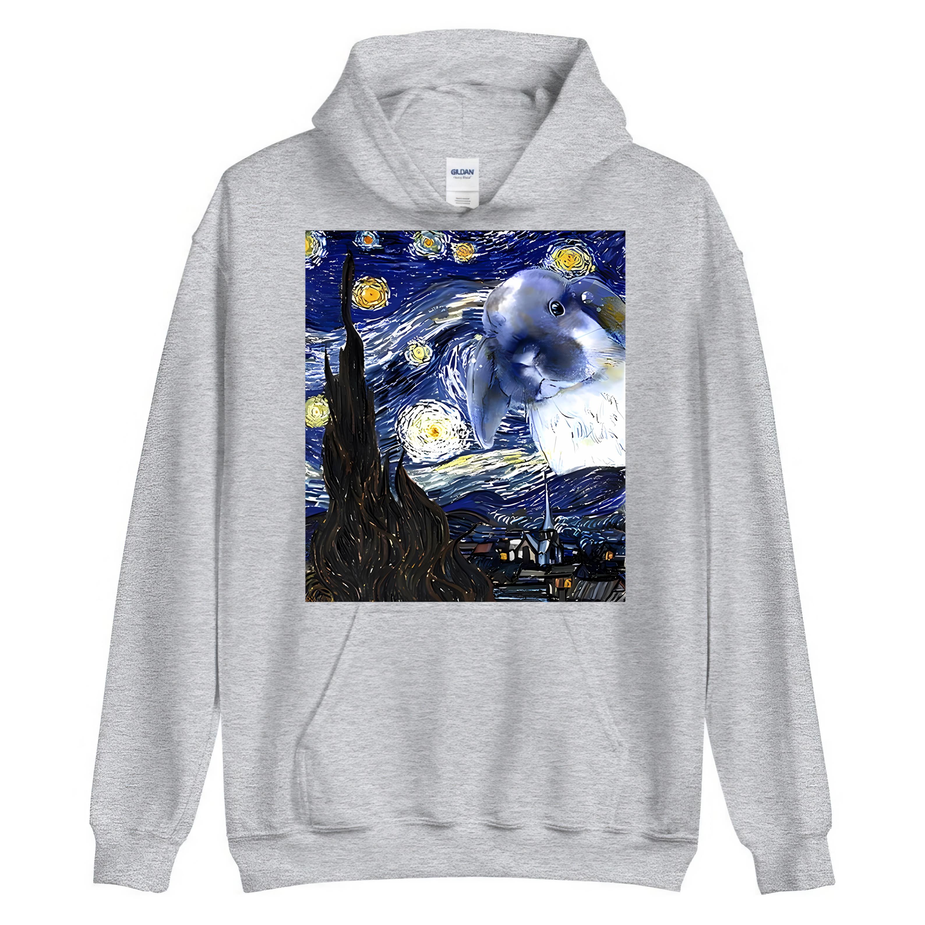 Bunnies Cute Rabbit Starry Night Vincent Van Gogh T-Shirt, Bunnies ...
