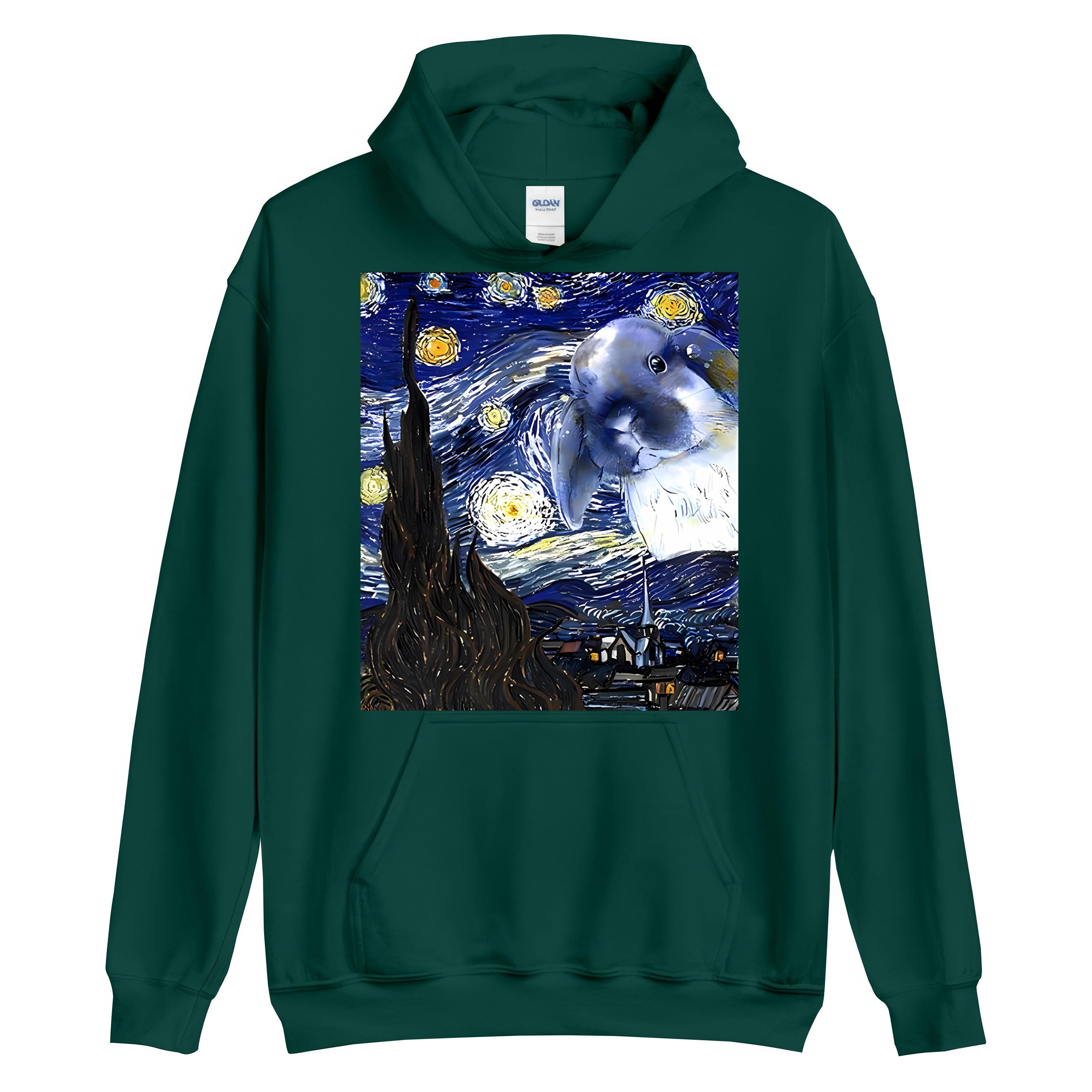Bunnies Cute Rabbit Starry Night Vincent Van Gogh T-Shirt, Bunnies ...