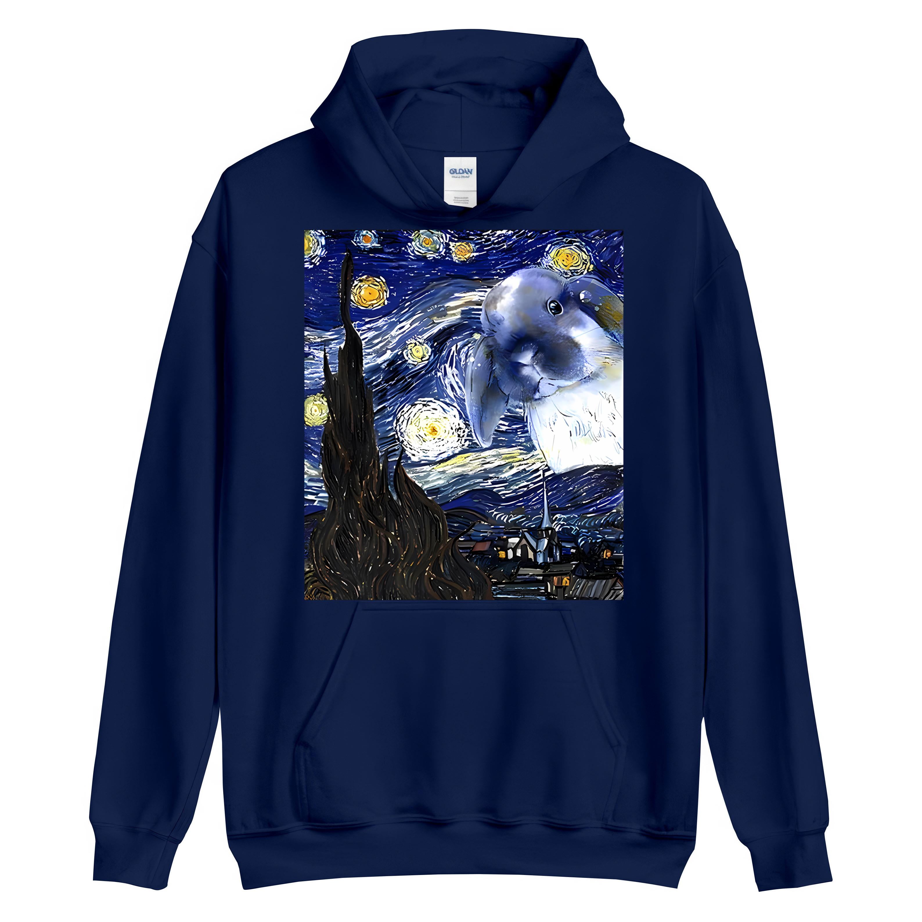 Bunnies Cute Rabbit Starry Night Vincent Van Gogh T-Shirt, Bunnies ...