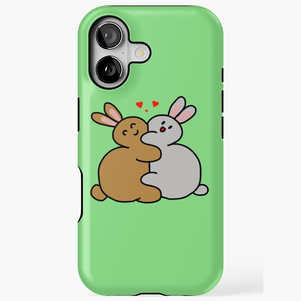 Bunnies Cute Simple Rabbit Illustration iPhone Case 17 to 11 Pro Max ...