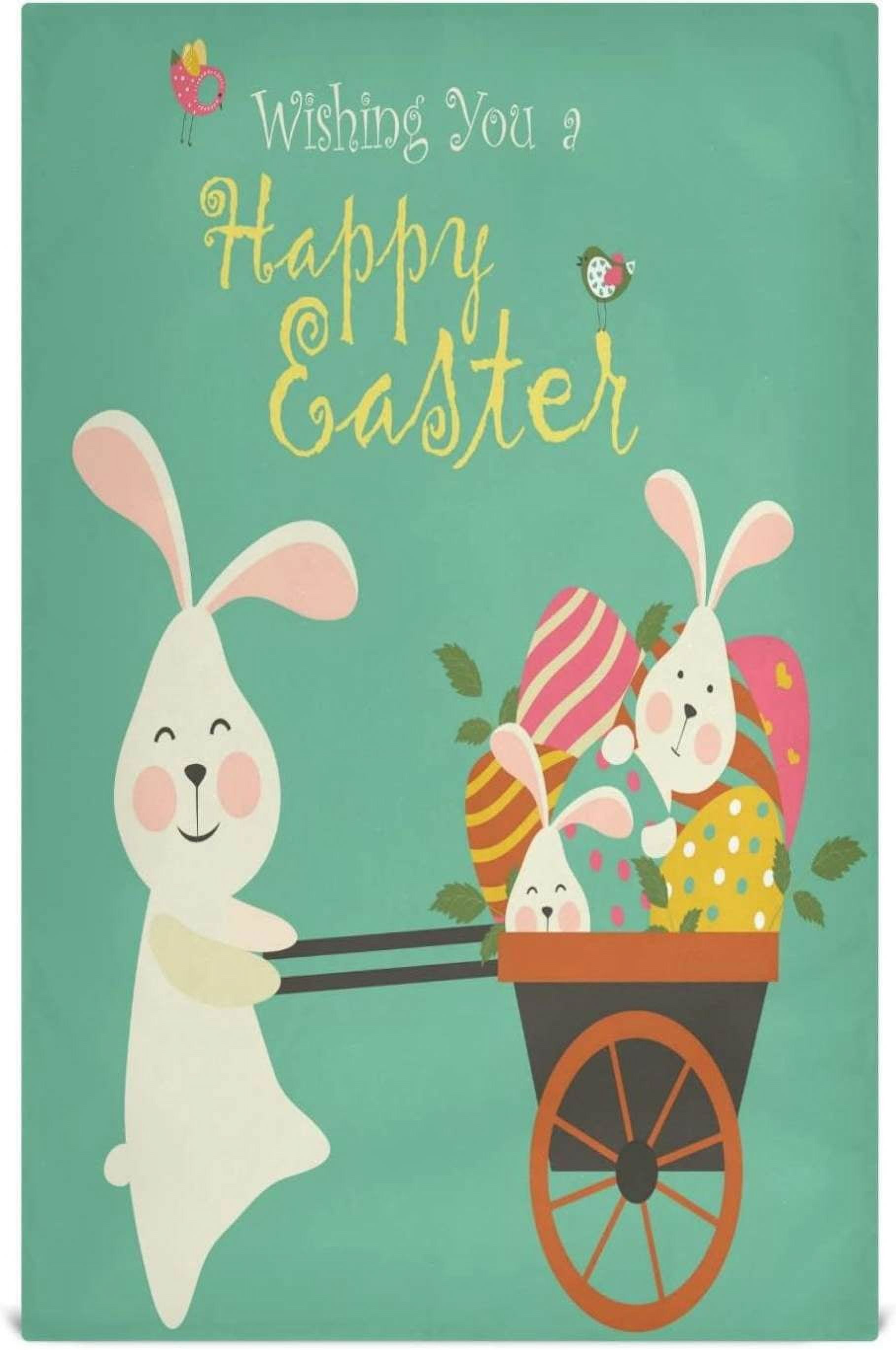 Bunnies Easter Eggs Kitchen Tea Towels Set of 1 Absorbent Hand Dish ...