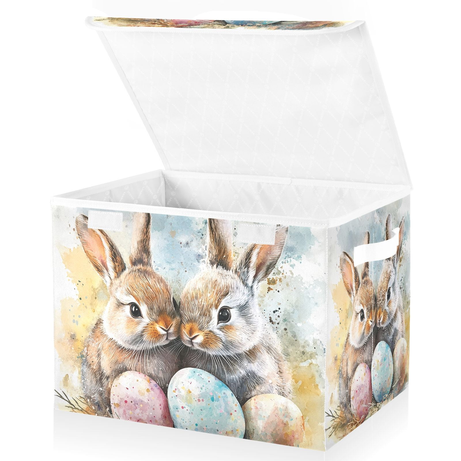 Bunnies Easter Eggs Storage Basket for Shelves Foldable Container ...