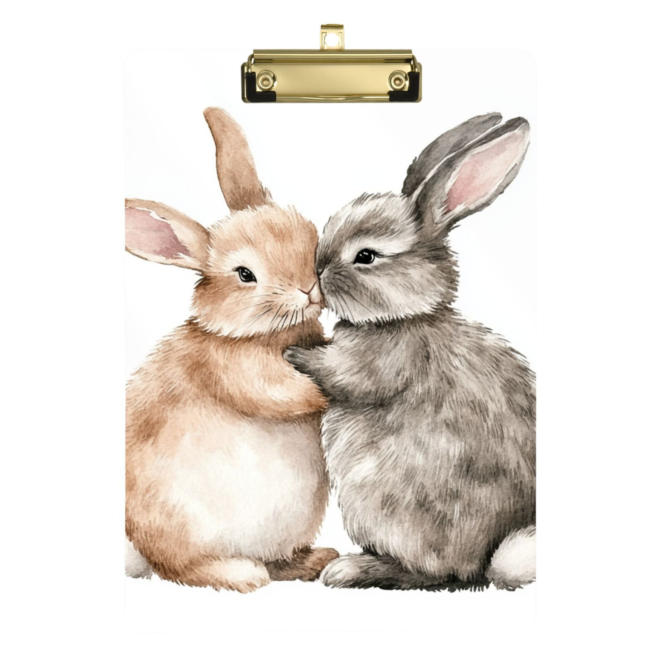 Bunnies Hug Together Valentine Acrylic Clipboard Drawing Board ...