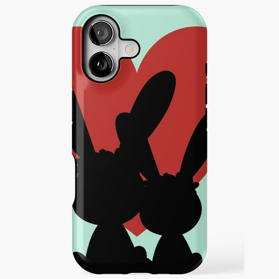 Bunnies Love Romantic Rabbit Pair Art iPhone Case 17 to 11 Pro Max ...