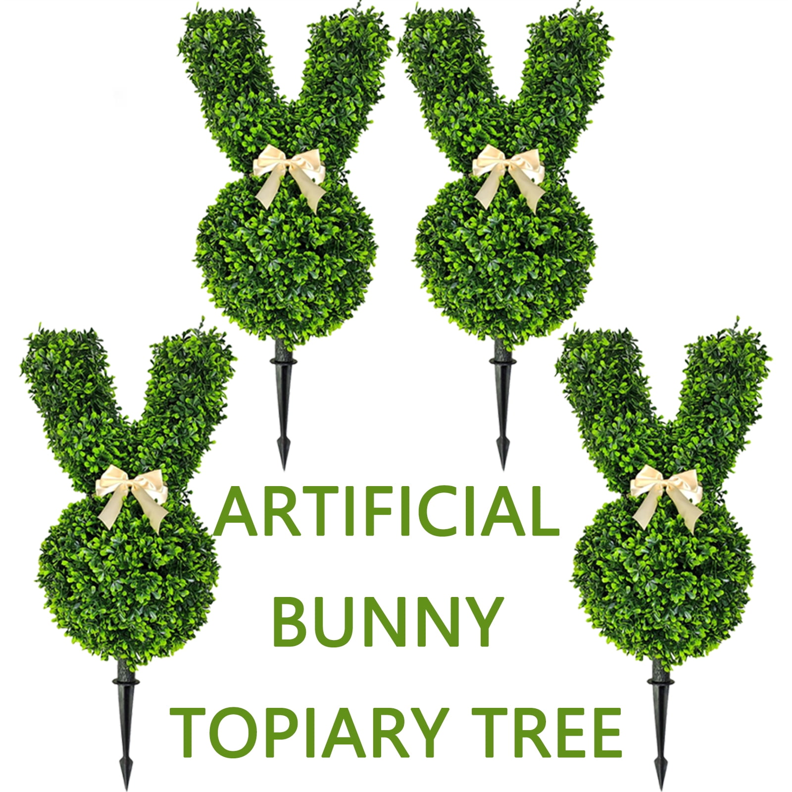 Bunnies Shaped Topiary Trees 287 Artificial Green Topiary Tree Uv Resistant Weatherproof