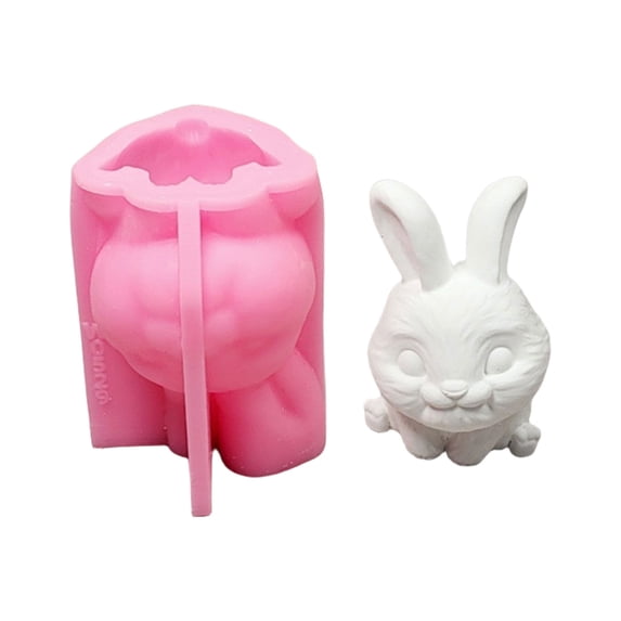 Bunnies Statue Silicone Candle Molds for Candle Soap Home Decoration ...