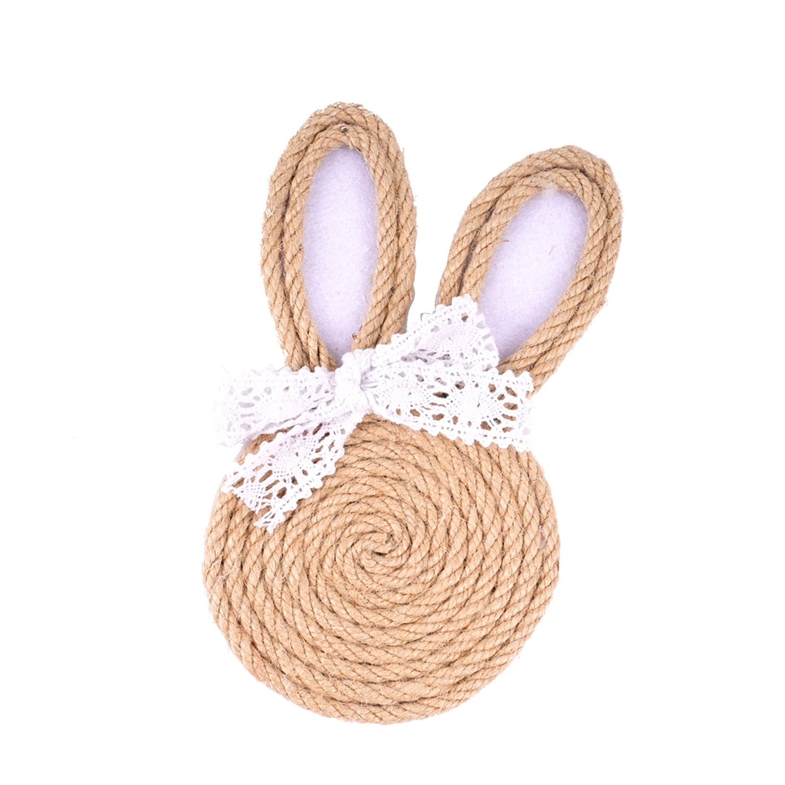 Bunnies Themed Drink Coasters Heat Resistant Woven Rope Rabbits Shape ...