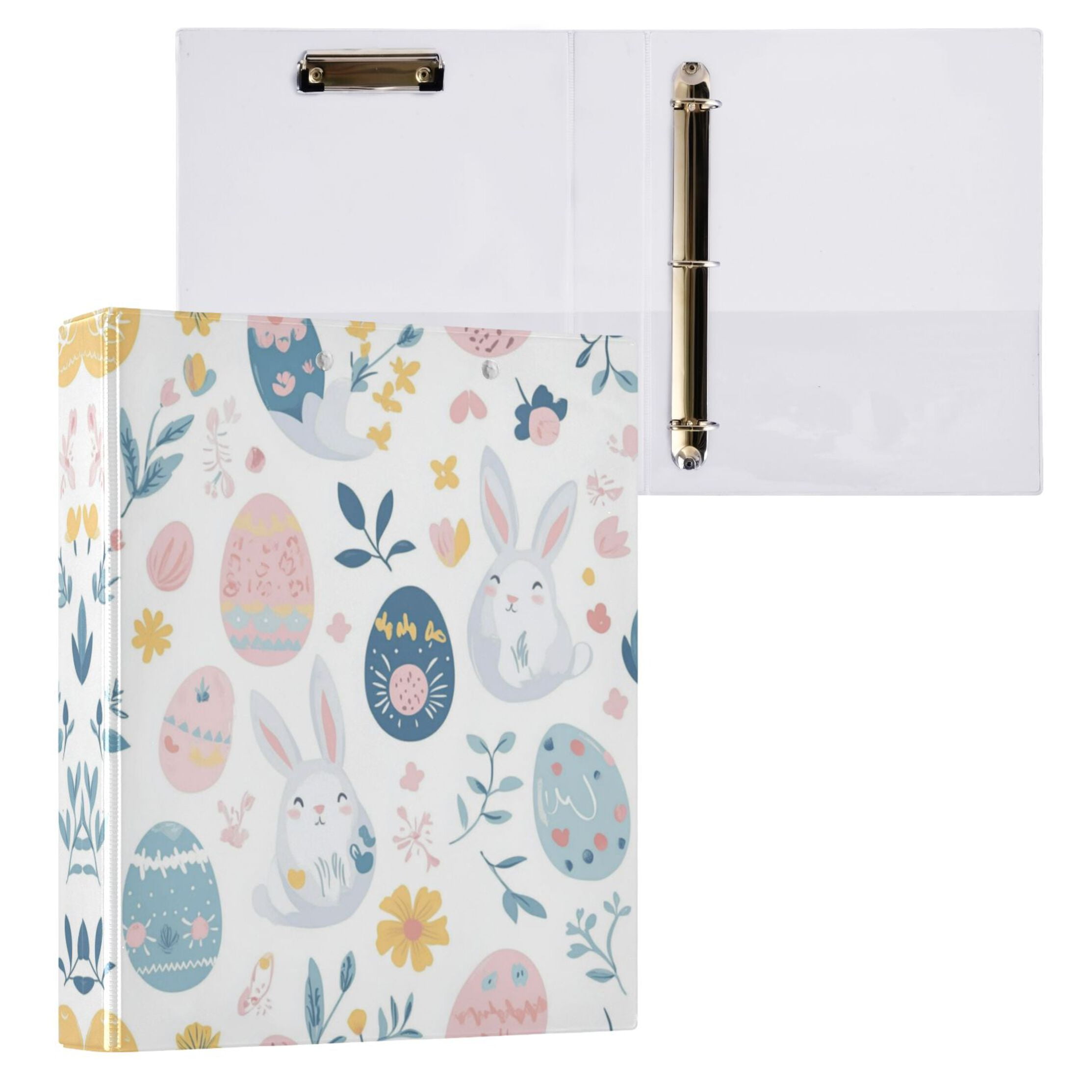 Bunnies and Easter Eggs 3 Ring Hardcover Binders 1.5in Round Rings for ...