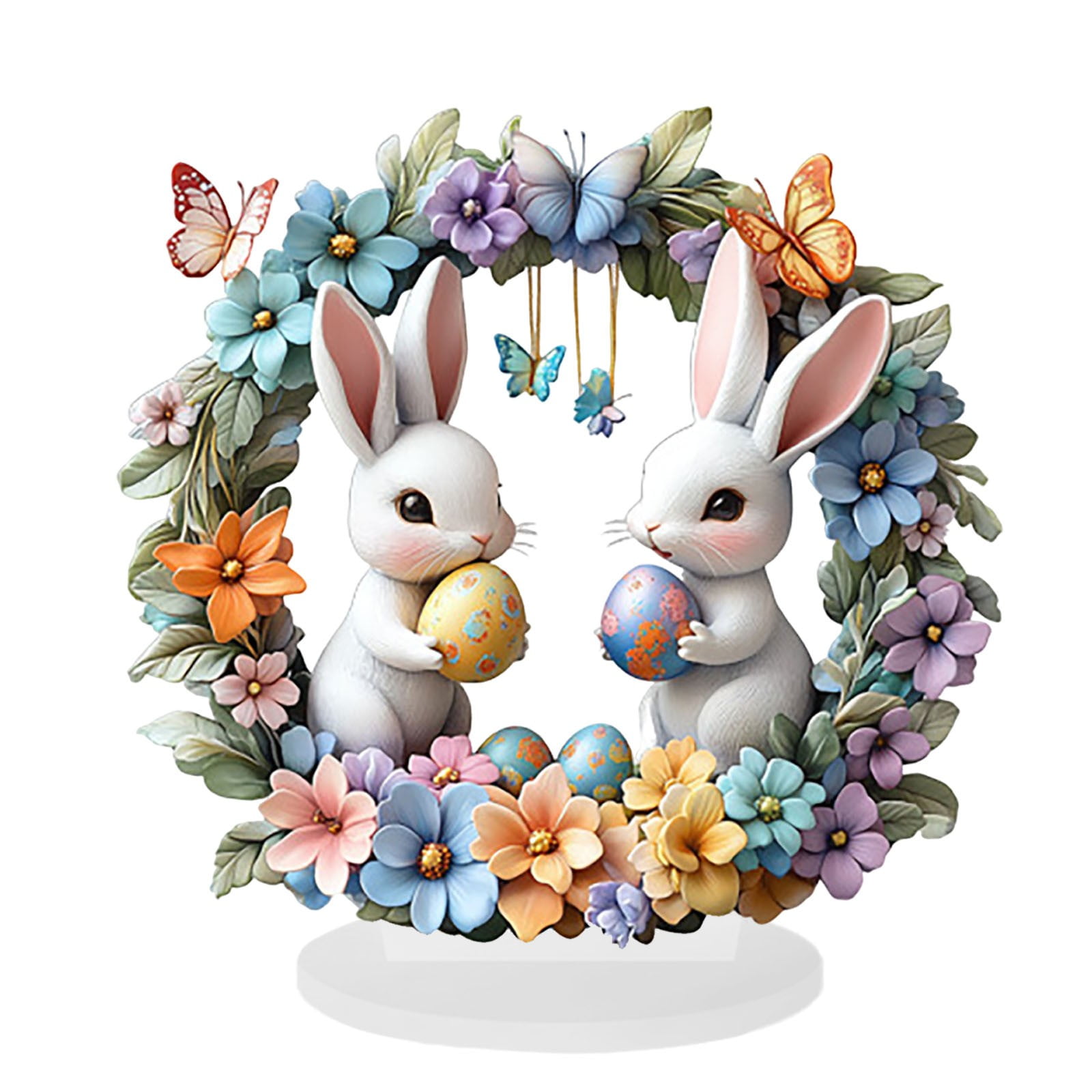 Bunny Acrylic Signs Easter Centerpieces Cute Easter Bunny Egg Colorful ...