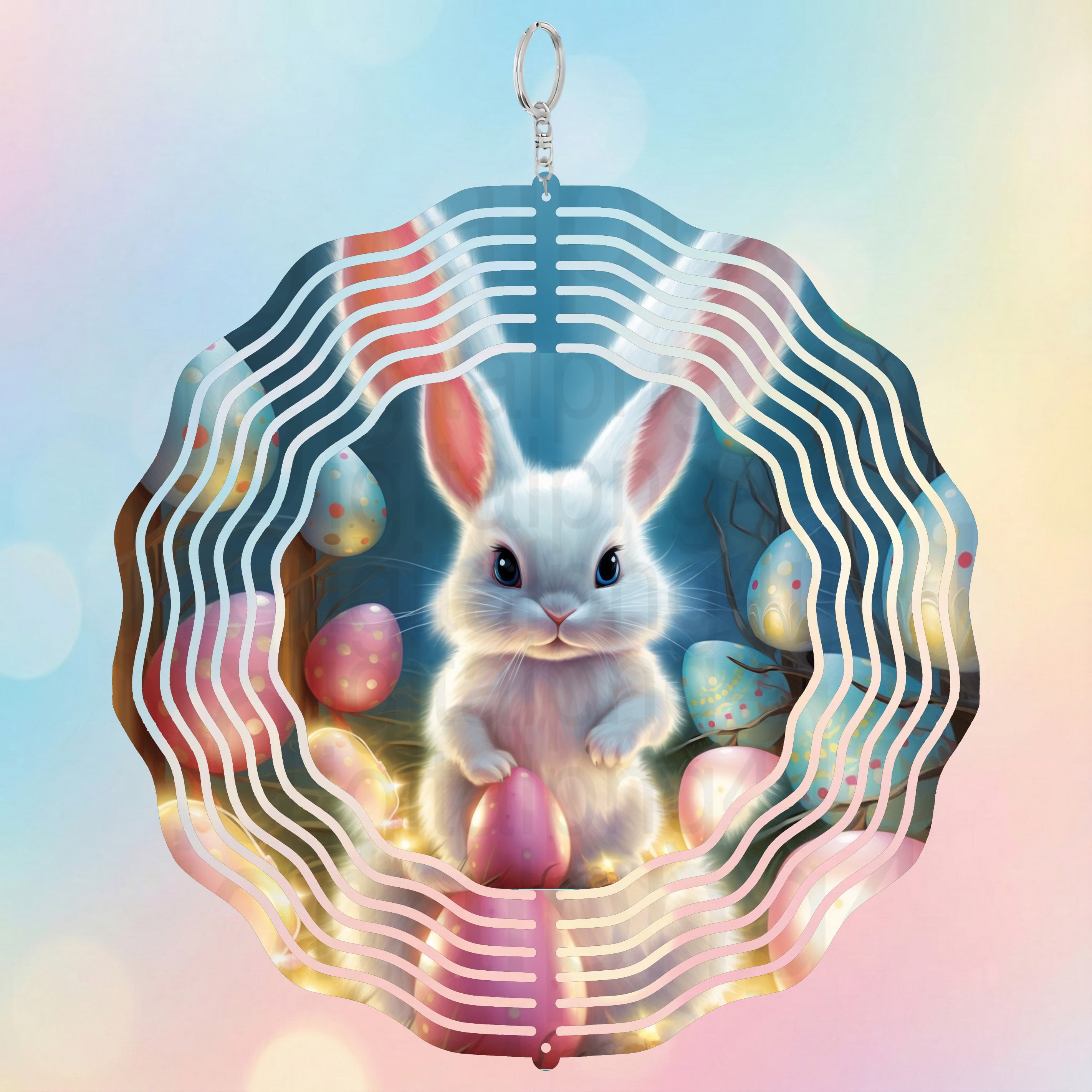 Bunny And Eggs Easter 3D Wind Spinner Sublimation Spring Holiday ...