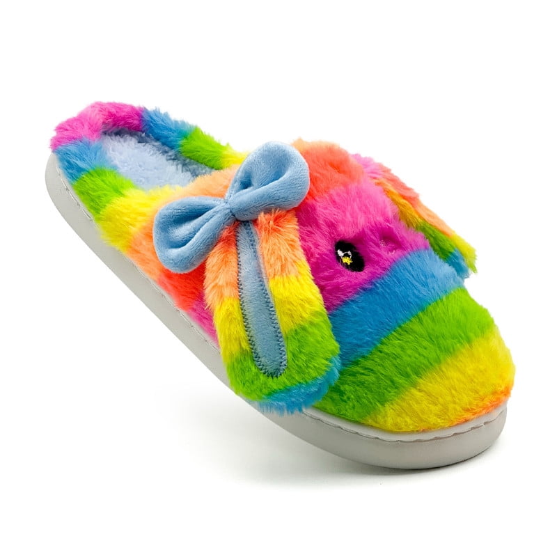 Bunny Animal Slippers for Women and Men, Cute Funny Fuzzy Plush Cartoon ...
