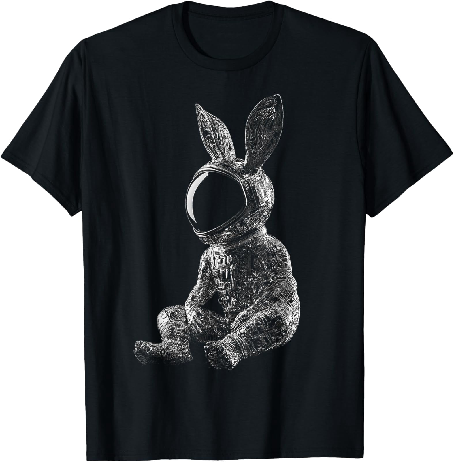 Bunny Astronaut Print Motif Fantasy Animal Space Hare T-Shirt - Walmart.com