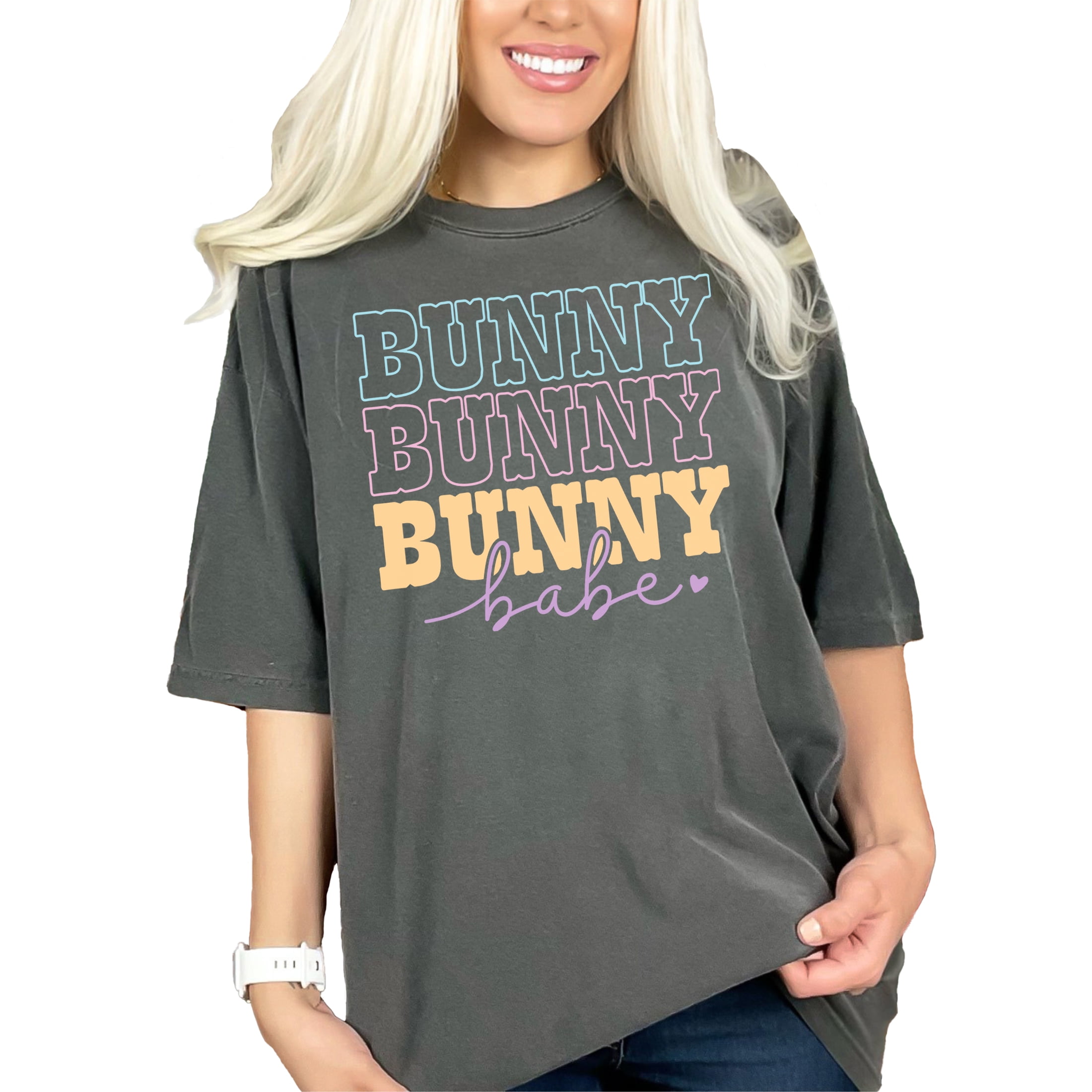 Bunny Babe, Easter Day Rabbit Merch, Pepper Comfort Colors T-Shirt ...