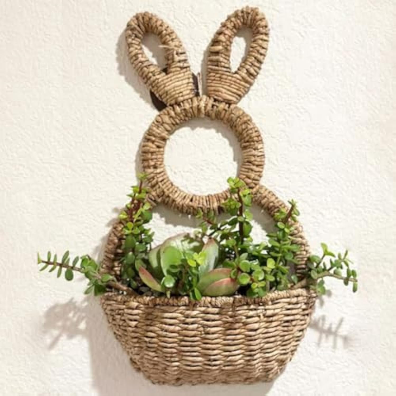 Bunny Basket Hanging Wall Pocket Spring Decor,2025 Easter Bunny Hanging ...