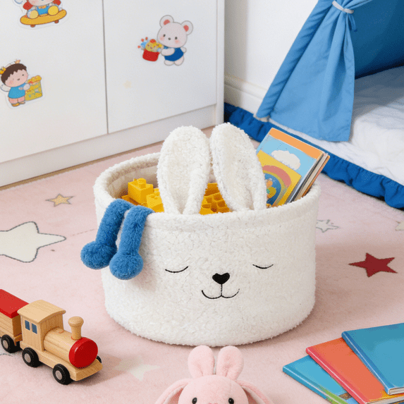 Bunny Basket Kids Room Storage Basket - Gentle Organizer for Toys ...