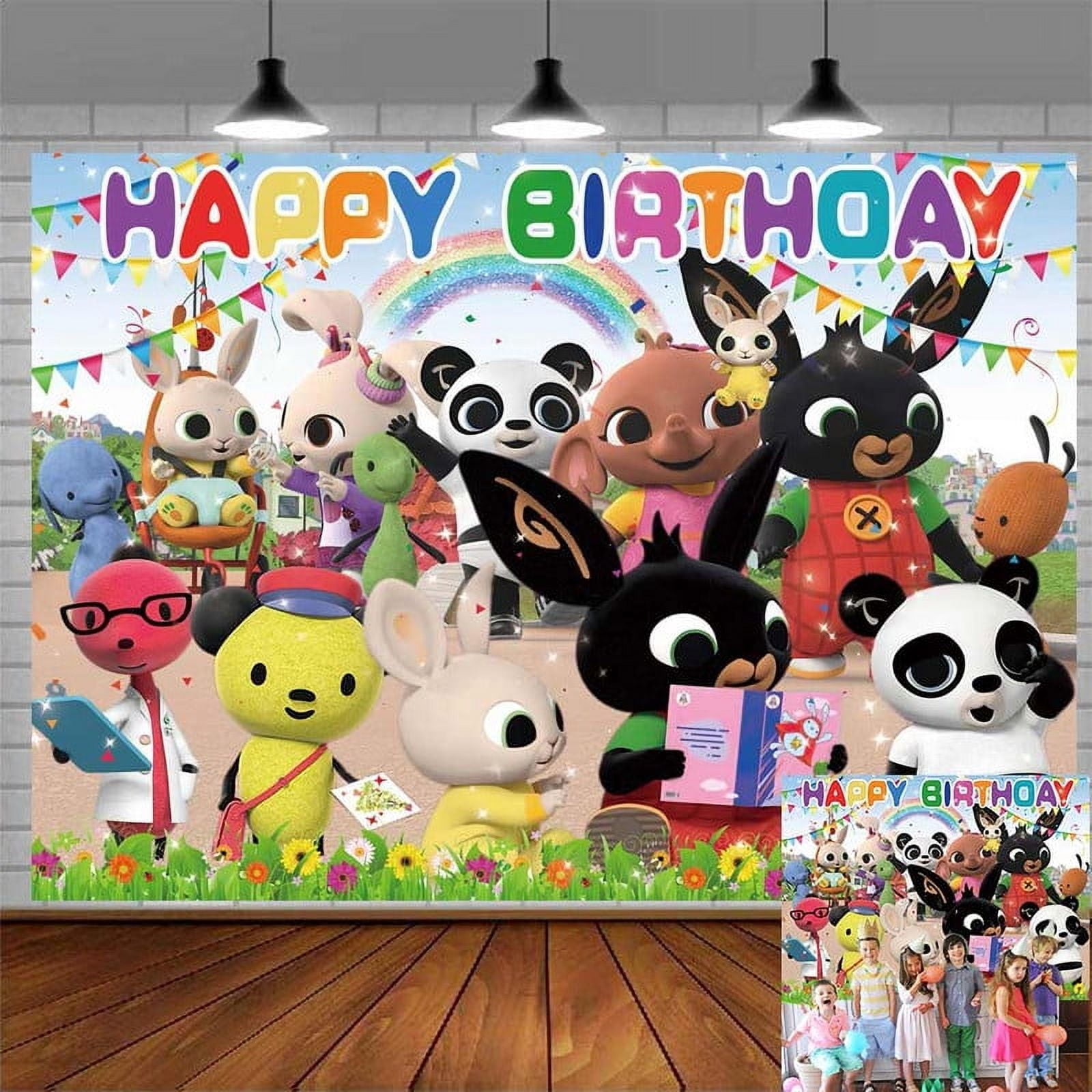 Bunny Bing Backdrop Banner Party Supplies Post Birthday Decorations ...
