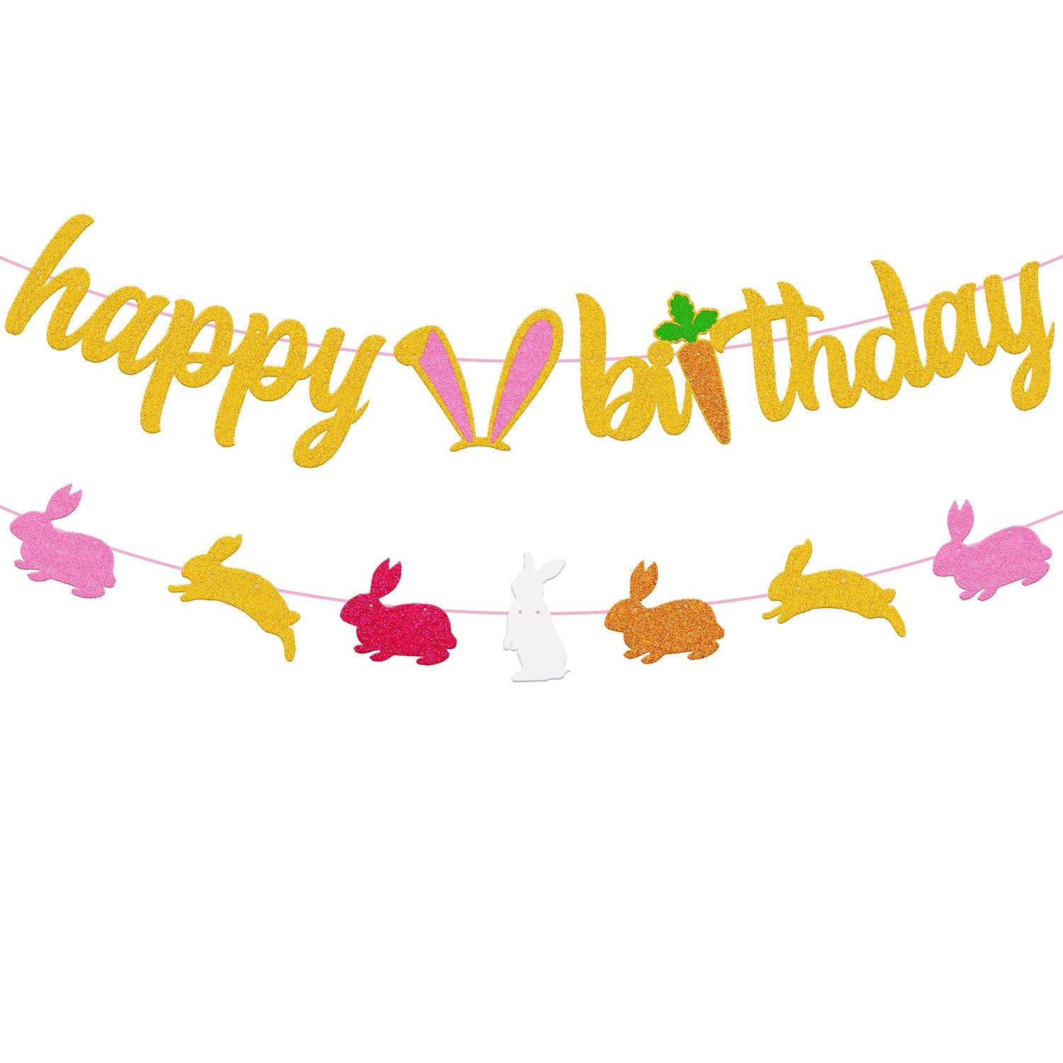 Bunny Birthday Banner Easter DHF10 Day Kit Rabbit Egg Theme for ...