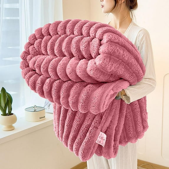 The Bunny Blanket Queen for Adults, Faux Rabbit Fur Bubble Blanket ...