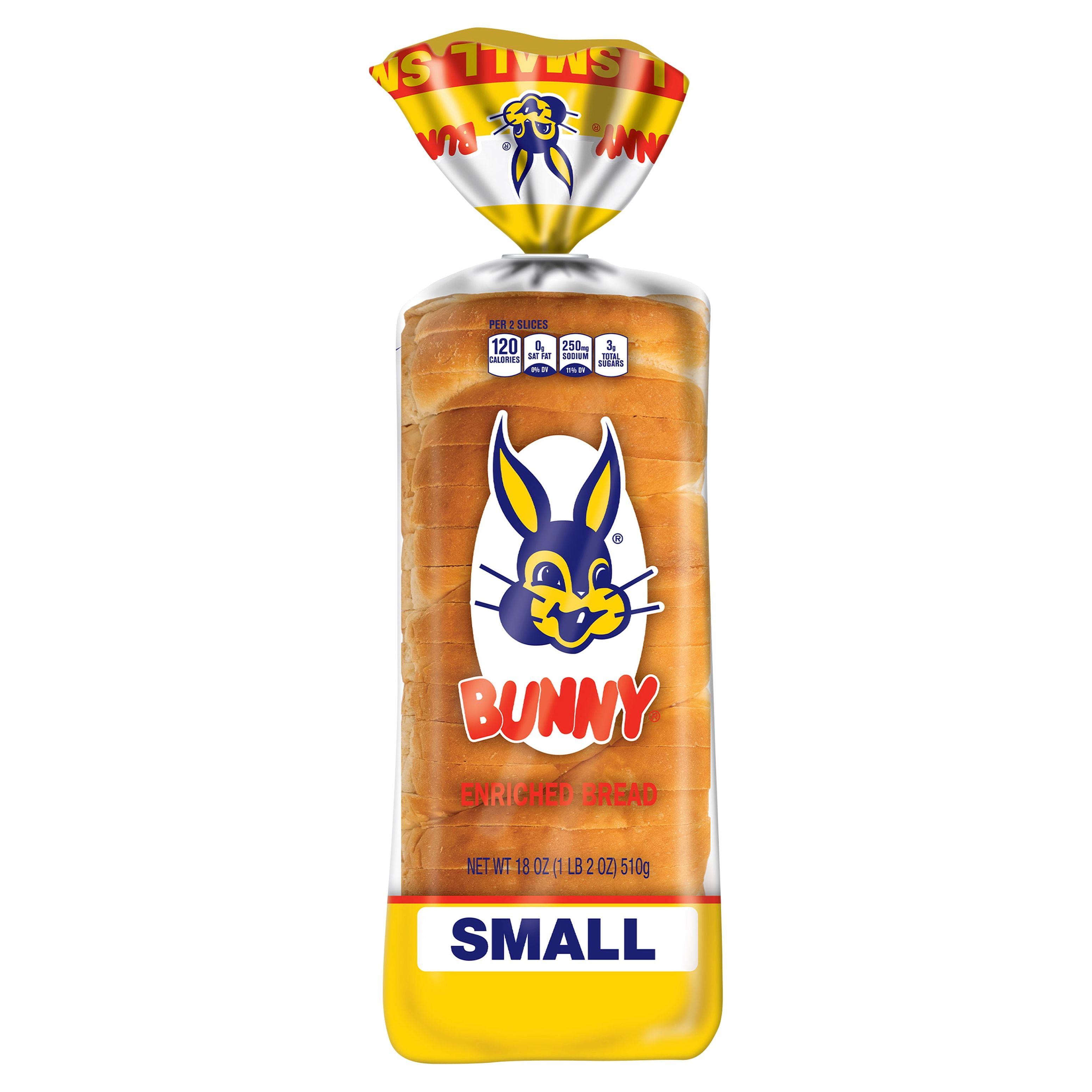 Bunny Bread Small, Enriched Soft Sliced White Bread, 18 oz, Shelf ...