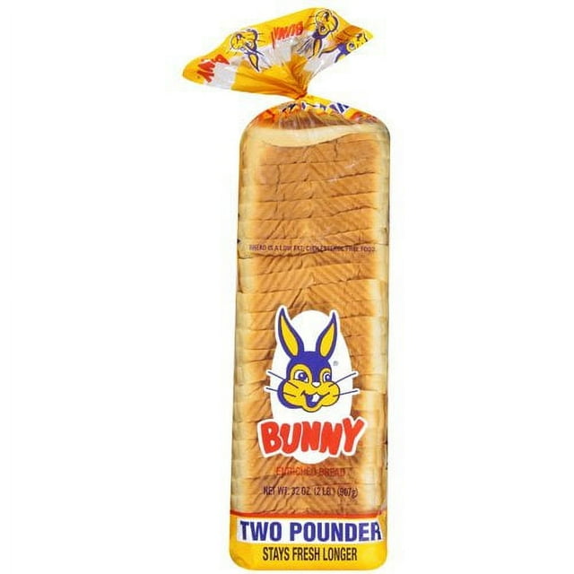 Bunny Bread White Sandwich Bread, Enriched Soft Sliced White Bread, 32 ...