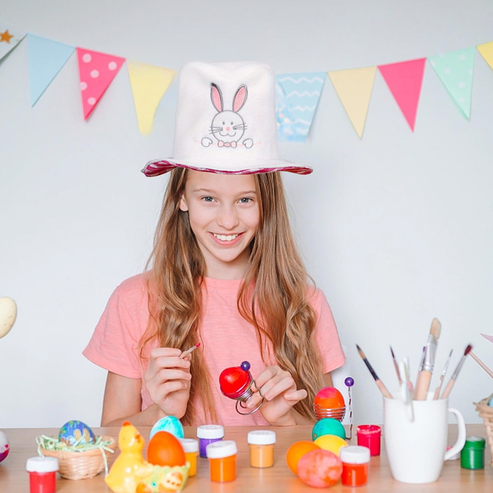 Bunny Bucket Hats,Easter Bunny Hats for Kids,Unisex Summer Travel Beach ...