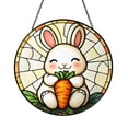 Bunny with Carrot Stained Glass Suncatcher, Spring Rabbit Window ...