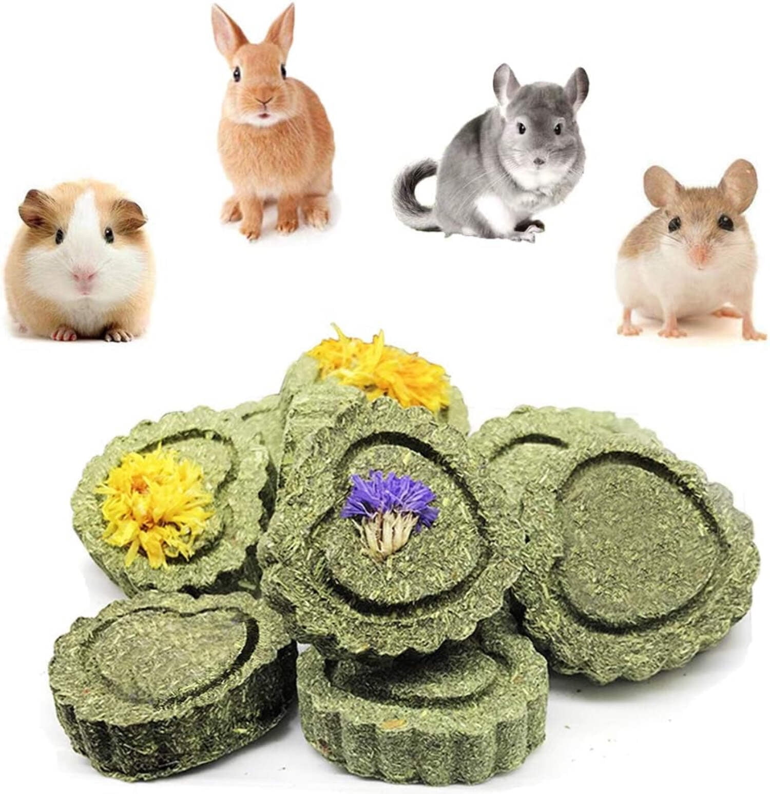 Bunny Chew Toys for Teeth, Natural Pet Chew Toy Hand Made Timothy Hay ...