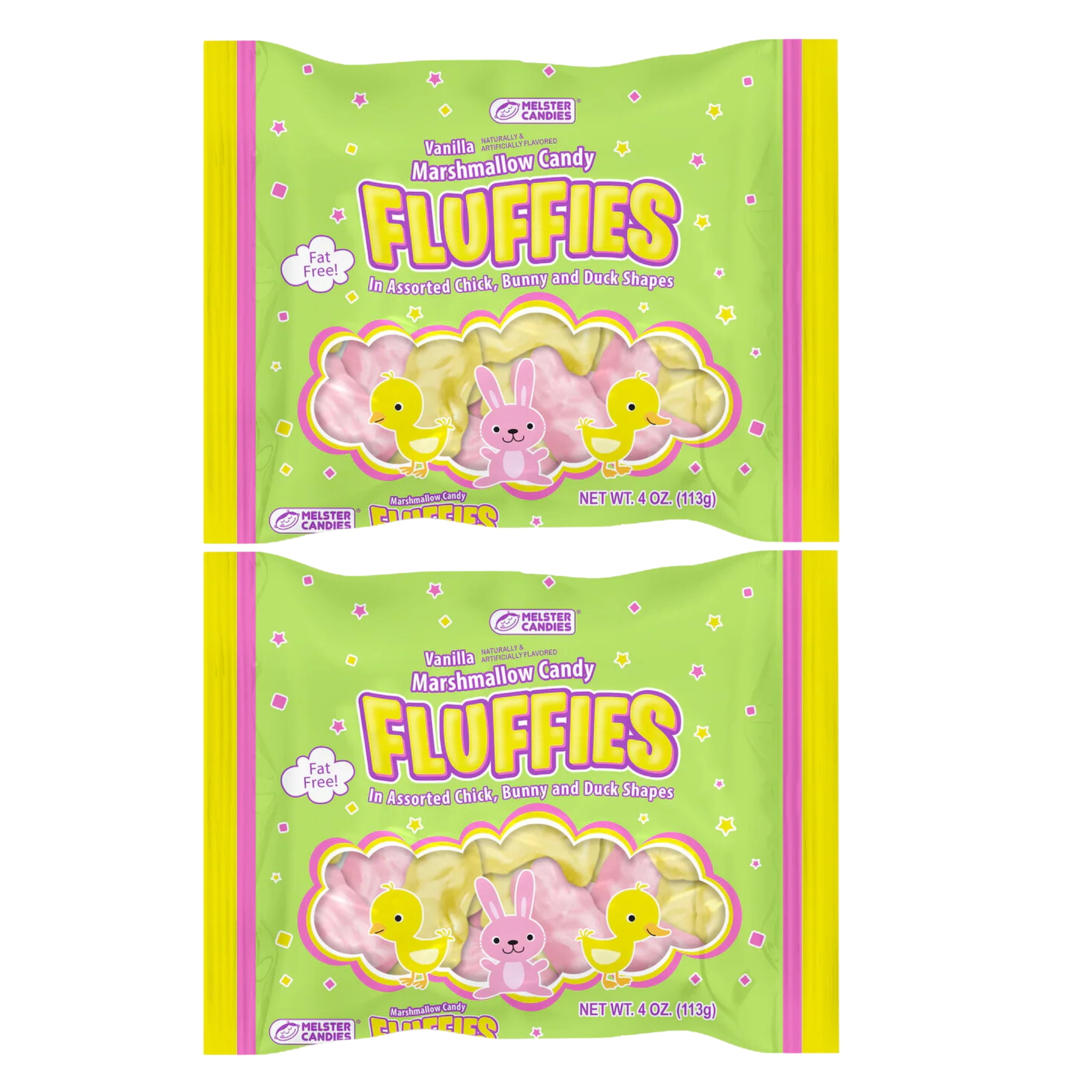 Bunny and Chick Fluffies Marshmallow Candy 4 oz for Easter Spring ...