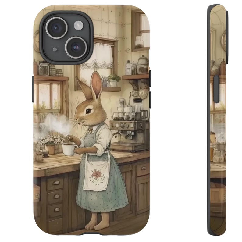 Bunny Coffee Shop Rabbit Lover Farmhouse Kitchen Phone Case iPhone 12 ...