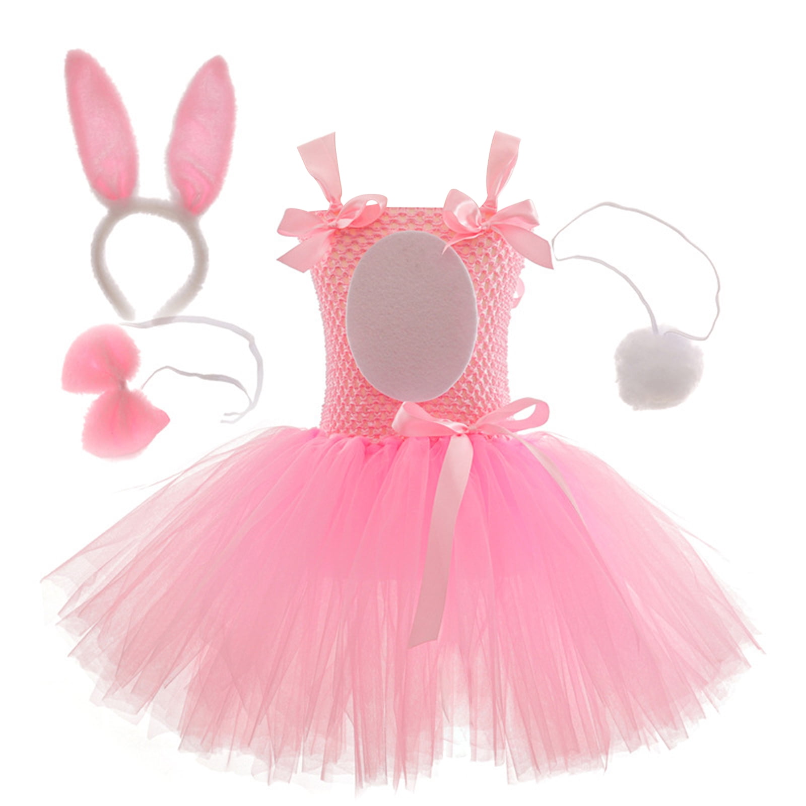 Bunny Costume Accessories for Kid Rabbit Ear Headband Tail Animal Tutu ...