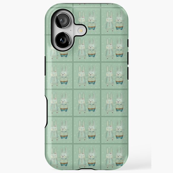 Bunny Couple Out For Party Night Art iPhone Case 17 through 11 Pro Max ...