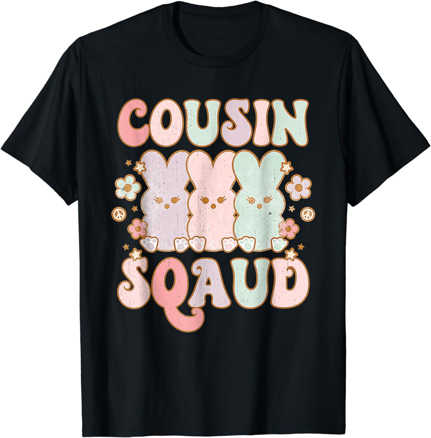 Bunny Cousin Crew Easter Rabbit Squad Cute Family Match T-Shirt ...